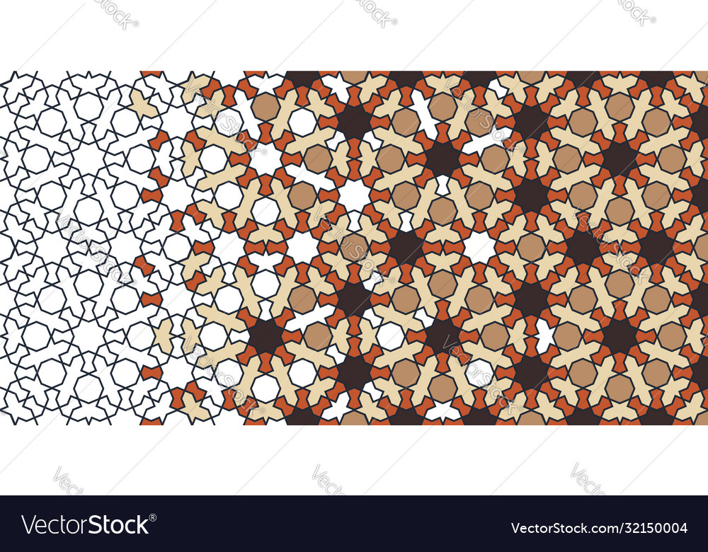 Arabic islamic pattern border decor Royalty Free Vector