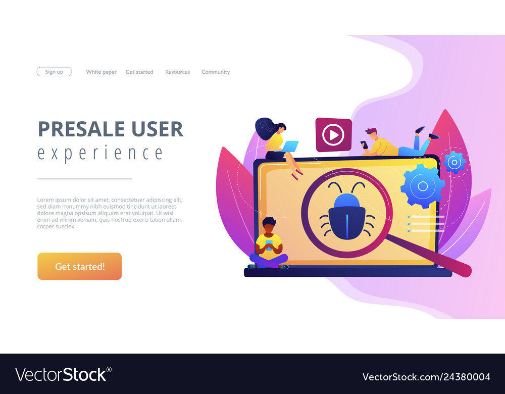 Beta testing concept landing page Royalty Free Vector Image Beta testing concept landing page Royalty Free Vector Image