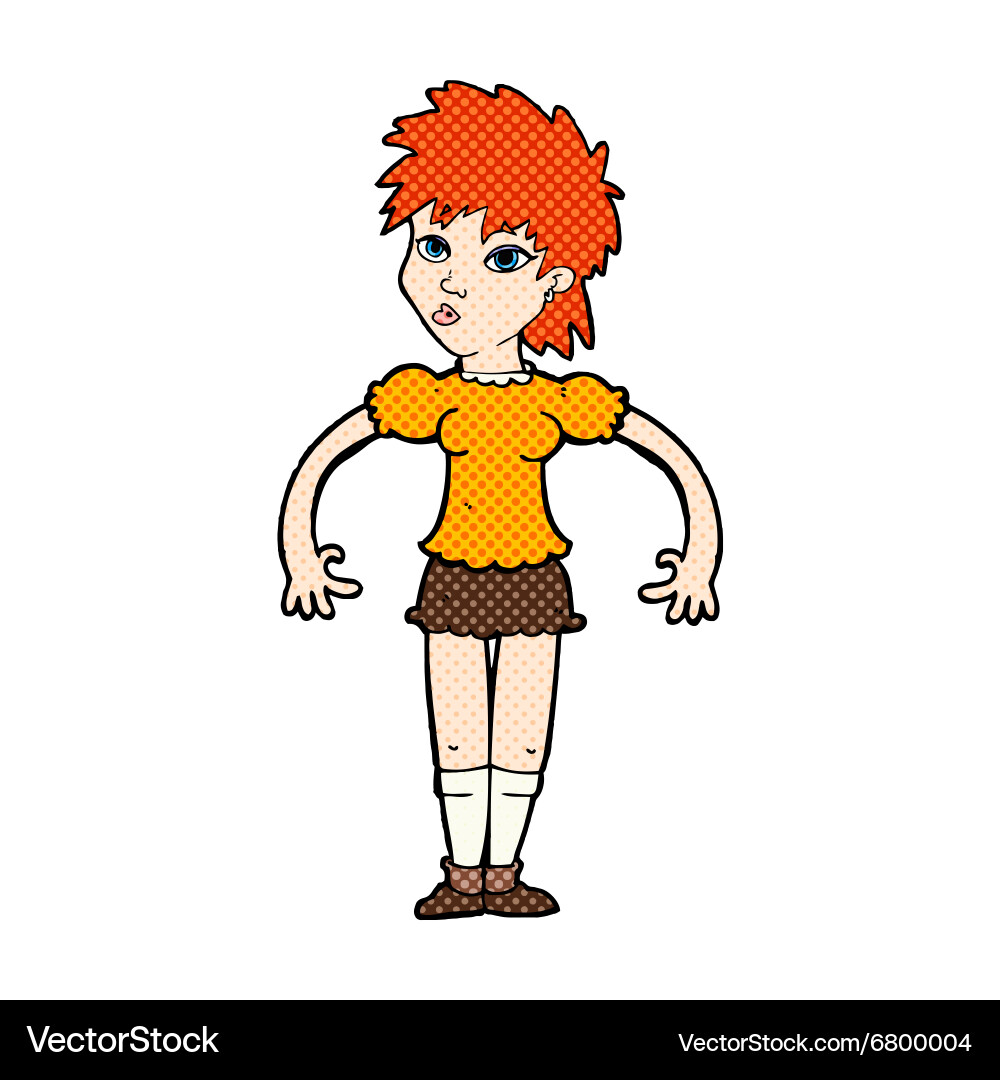 Comic cartoon curious woman Royalty Free Vector Image