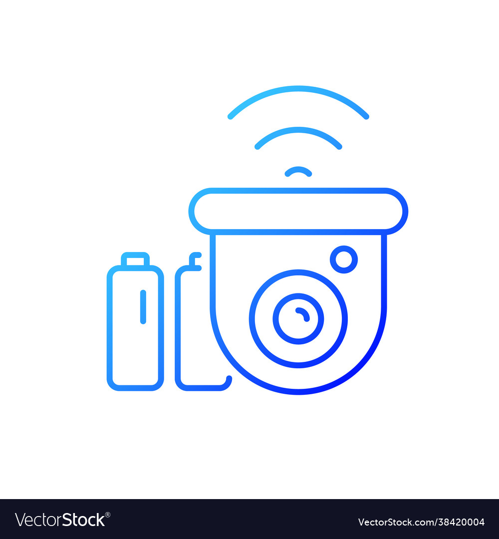 Wireless outdoor security camera gradient linear Vector Image