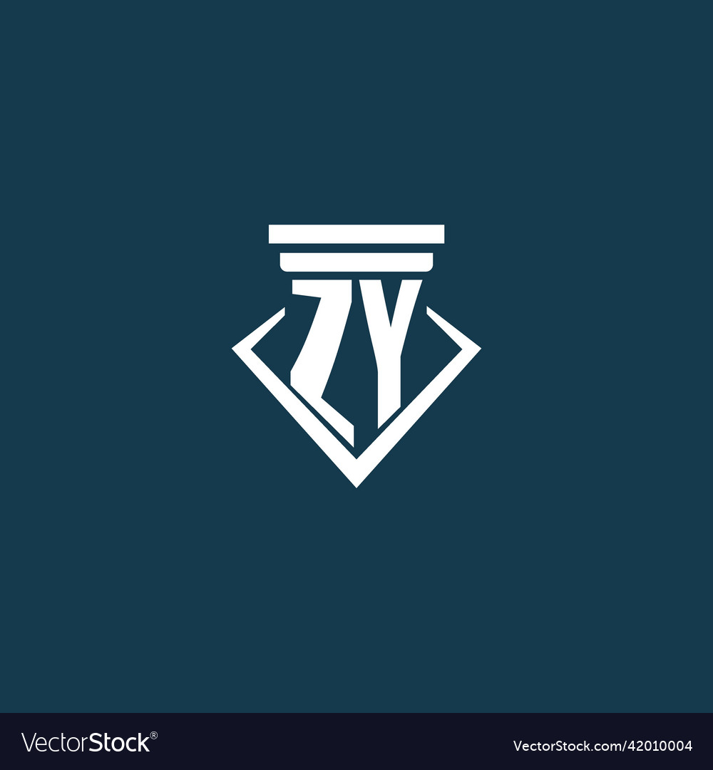 Zy initial monogram logo for law firm lawyer Vector Image