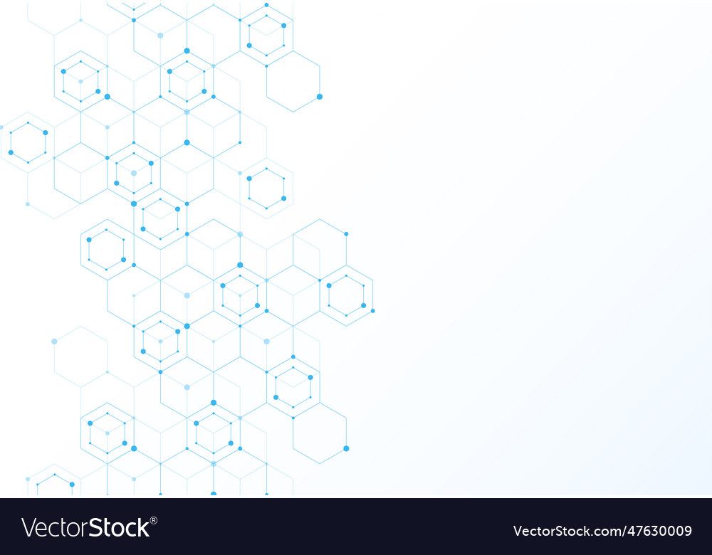 Abstract hexagonal molecular structures Royalty Free Vector