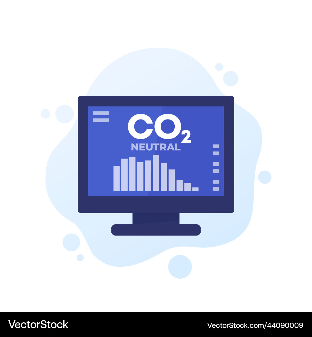 Carbon neutral co2 gas emissions reduction Vector Image