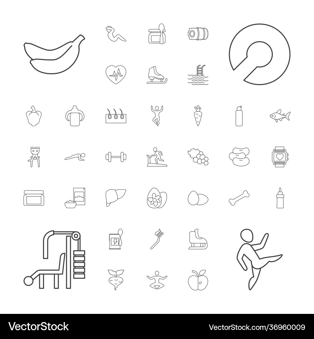 Healthy icons Royalty Free Vector Image - VectorStock
