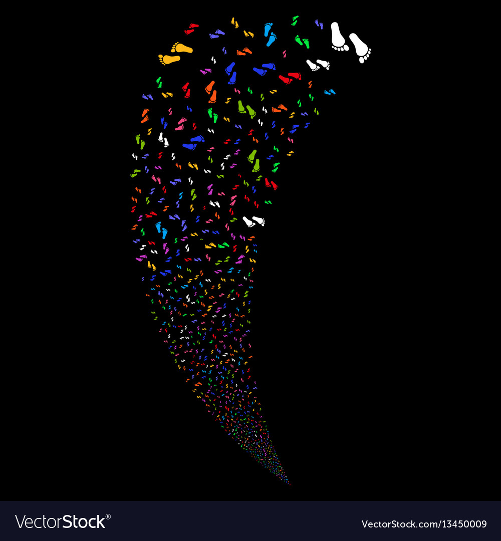 Human steps random stream Royalty Free Vector Image