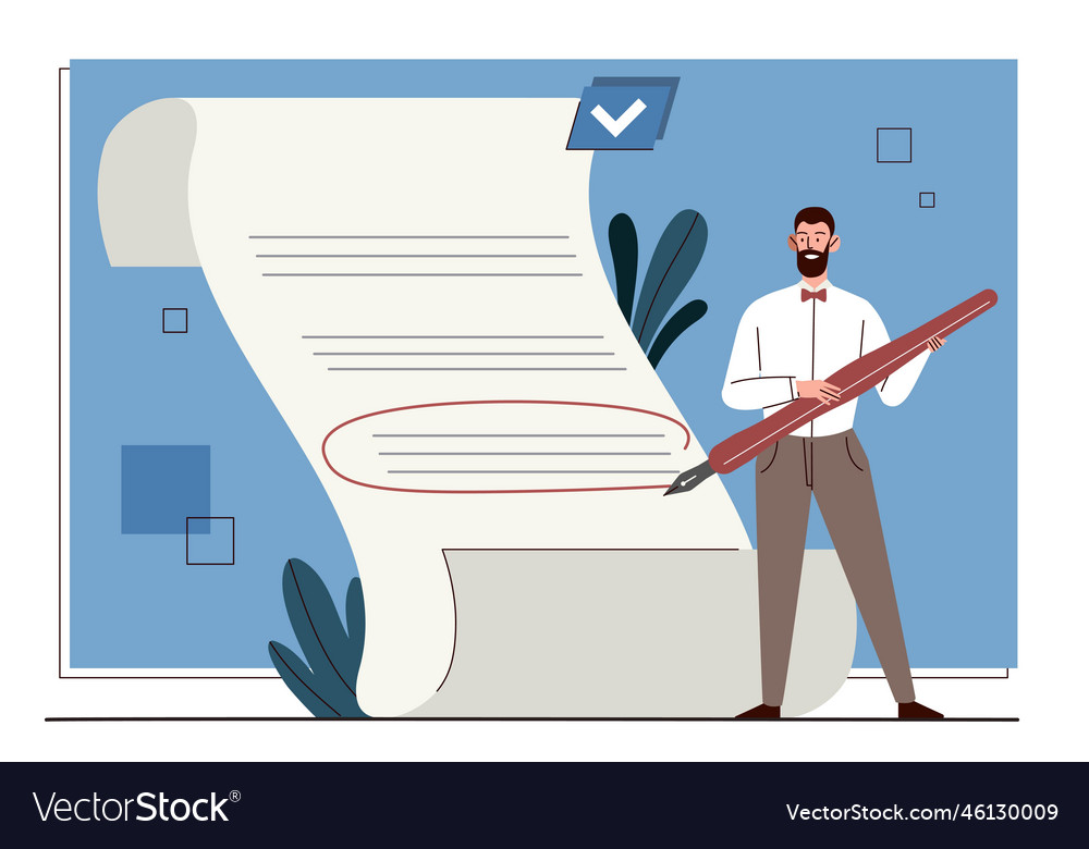 Manager with document Royalty Free Vector Image