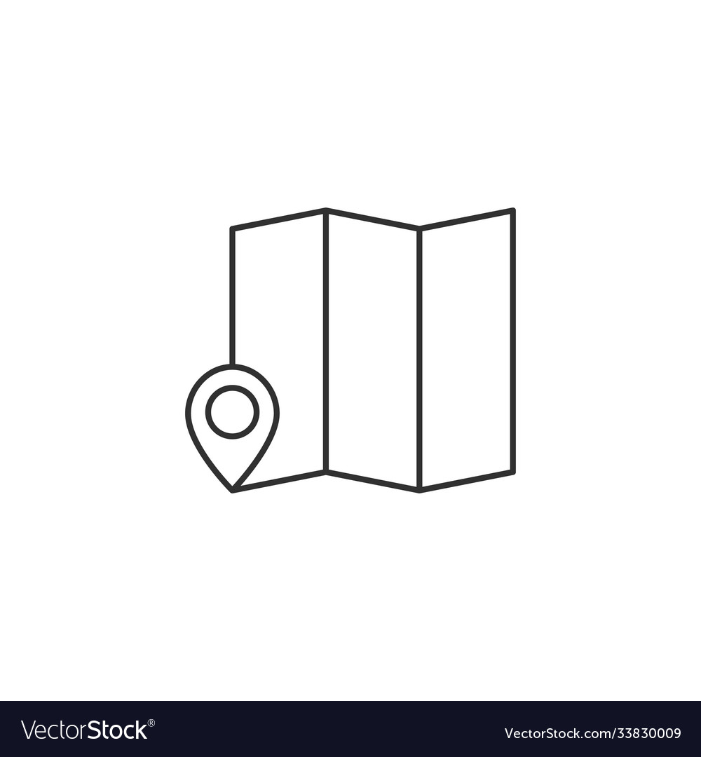 Map icon with pin pointer line Royalty Free Vector Image