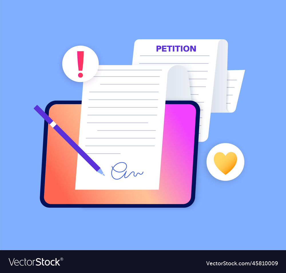 Petition signing process Royalty Free Vector Image Petition signing process Royalty Free Vector Image