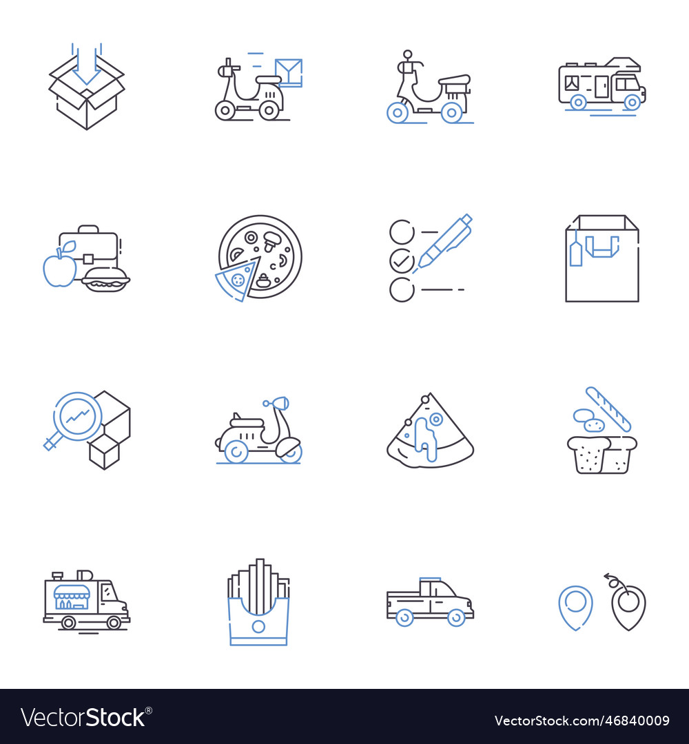 Supply chain optimization line icons collection Vector Image