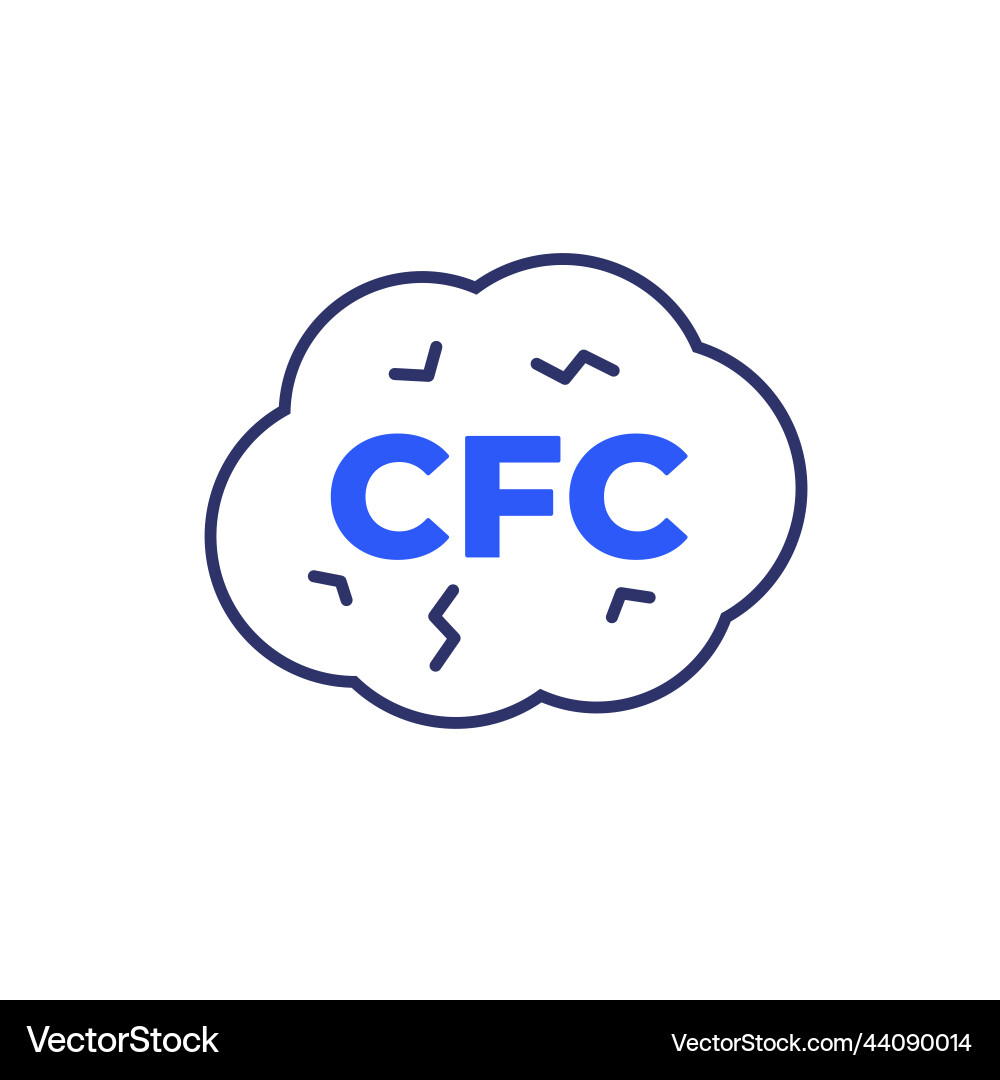 Cfc or freon gas icon with a cloud Royalty Free Vector Image