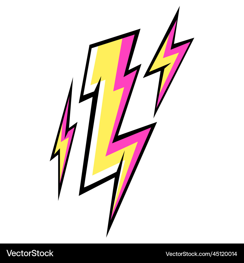 Of comic lightning cartoon pop art Royalty Free Vector Image