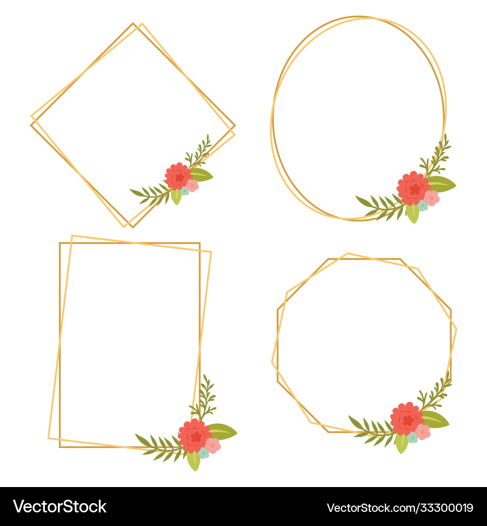 025-vintage wedding geometric floral frames Vector Image