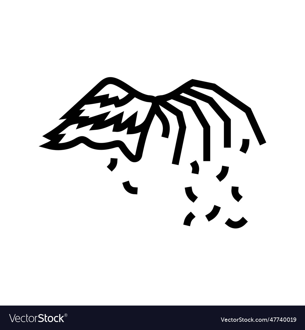 Broken wings sad mood line icon Royalty Free Vector Image Broken wings sad mood line icon Royalty Free Vector Image