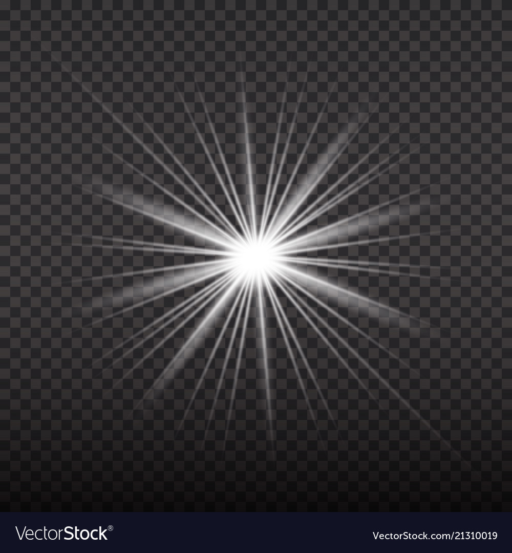 Glow light effect starburst with sparkles Vector Image