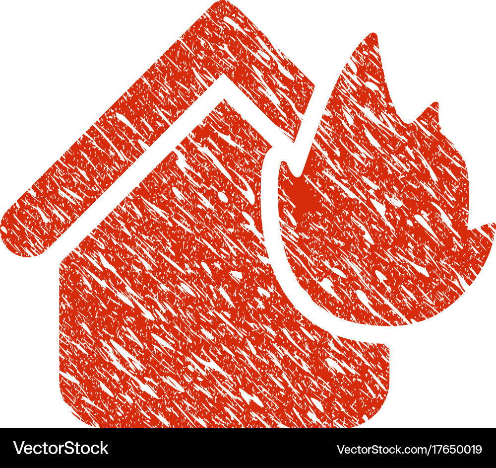 Home fire disaster icon grunge watermark Vector Image