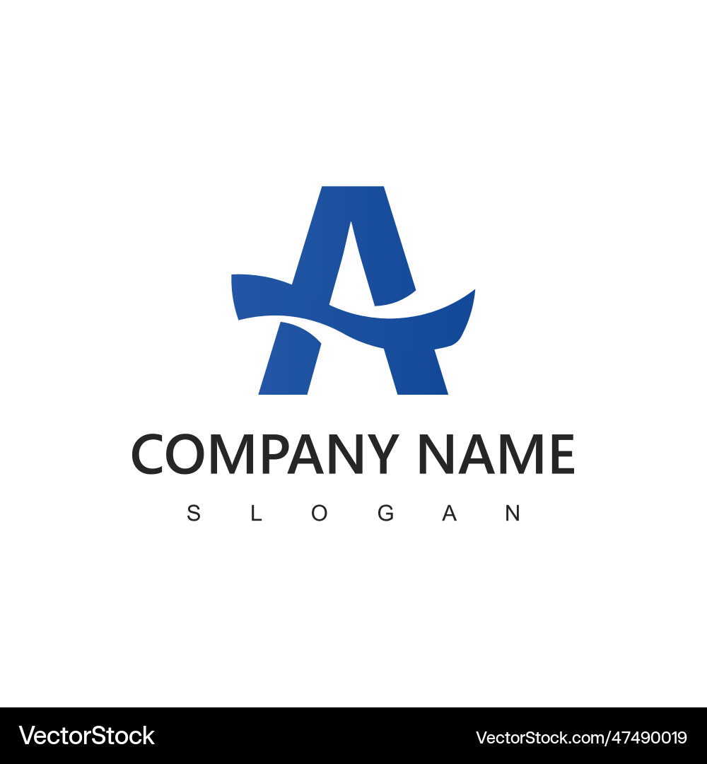 Letter a water logo Royalty Free Vector Image - VectorStock