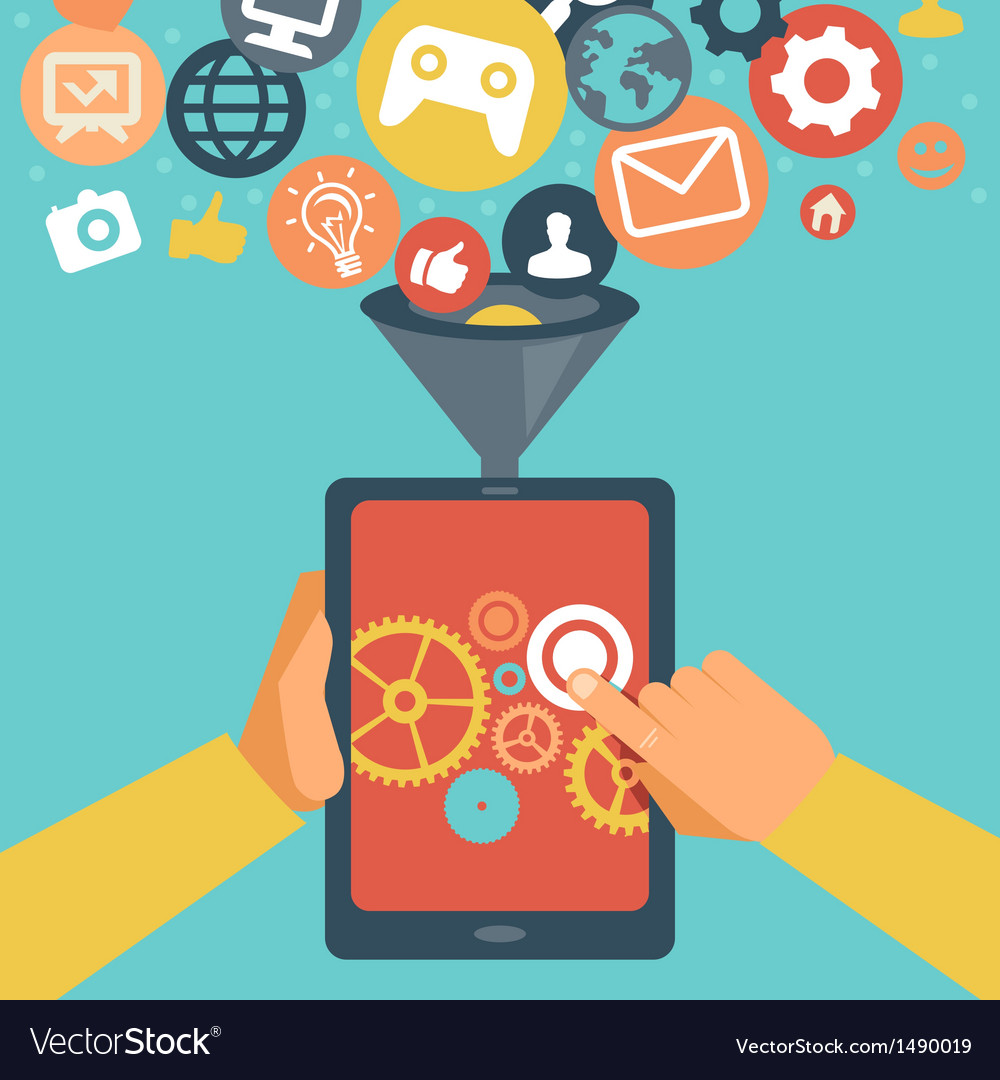 Mobile app development concept Royalty Free Vector Image Mobile app development concept Royalty Free Vector Image