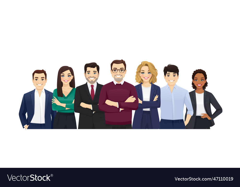 Multiethnic business team set Royalty Free Vector Image