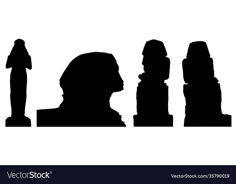 Sphinx statue ramses ii and other statues Vector Image