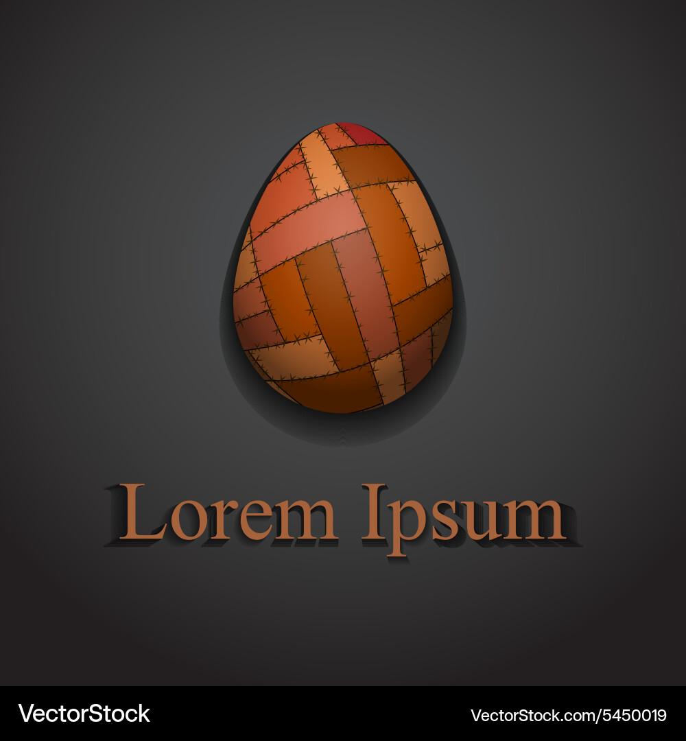 Stylish creative patchwork easter egg logo sample Vector Image