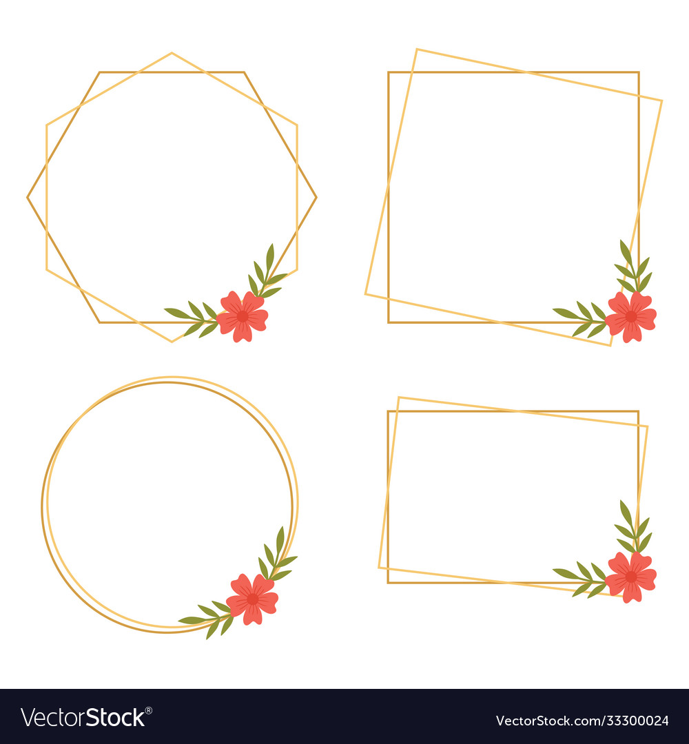 039-vintage wedding geometric floral frames Vector Image