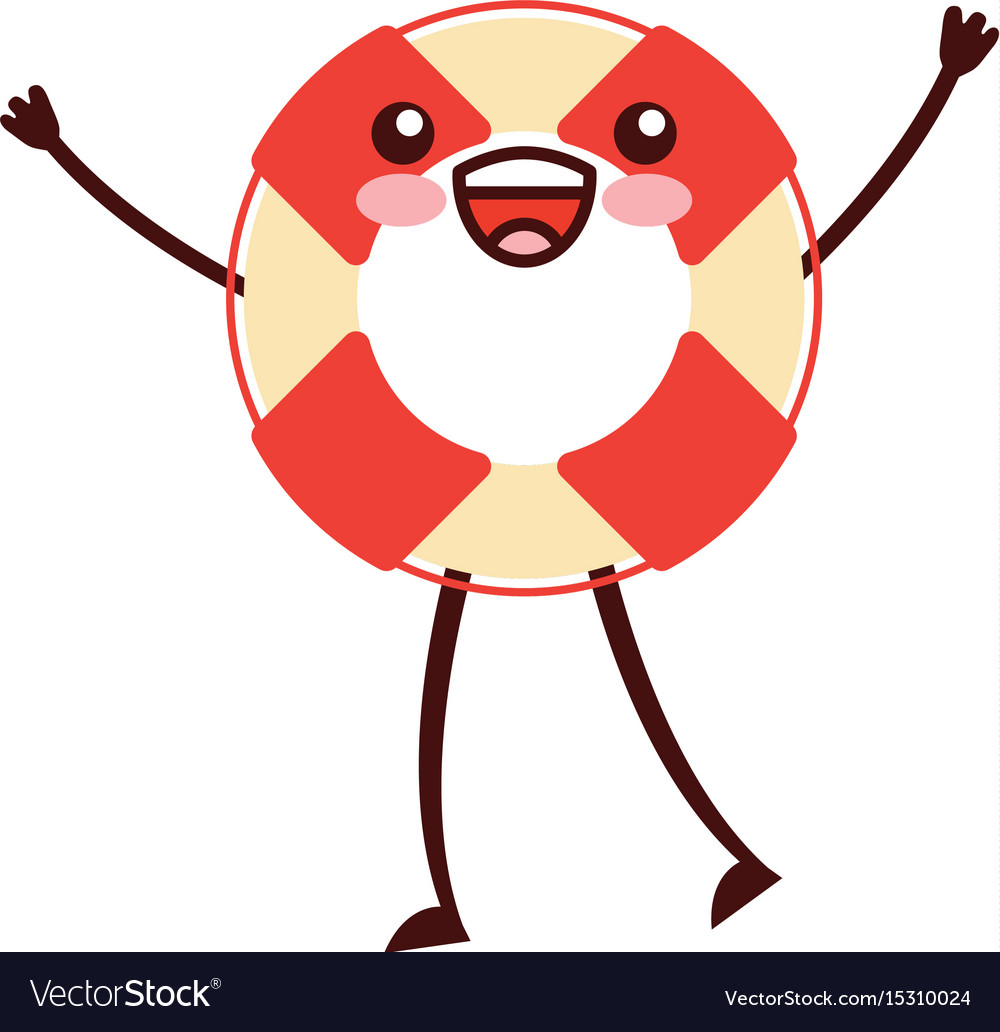 Float lifeguard kawaii character Royalty Free Vector Image