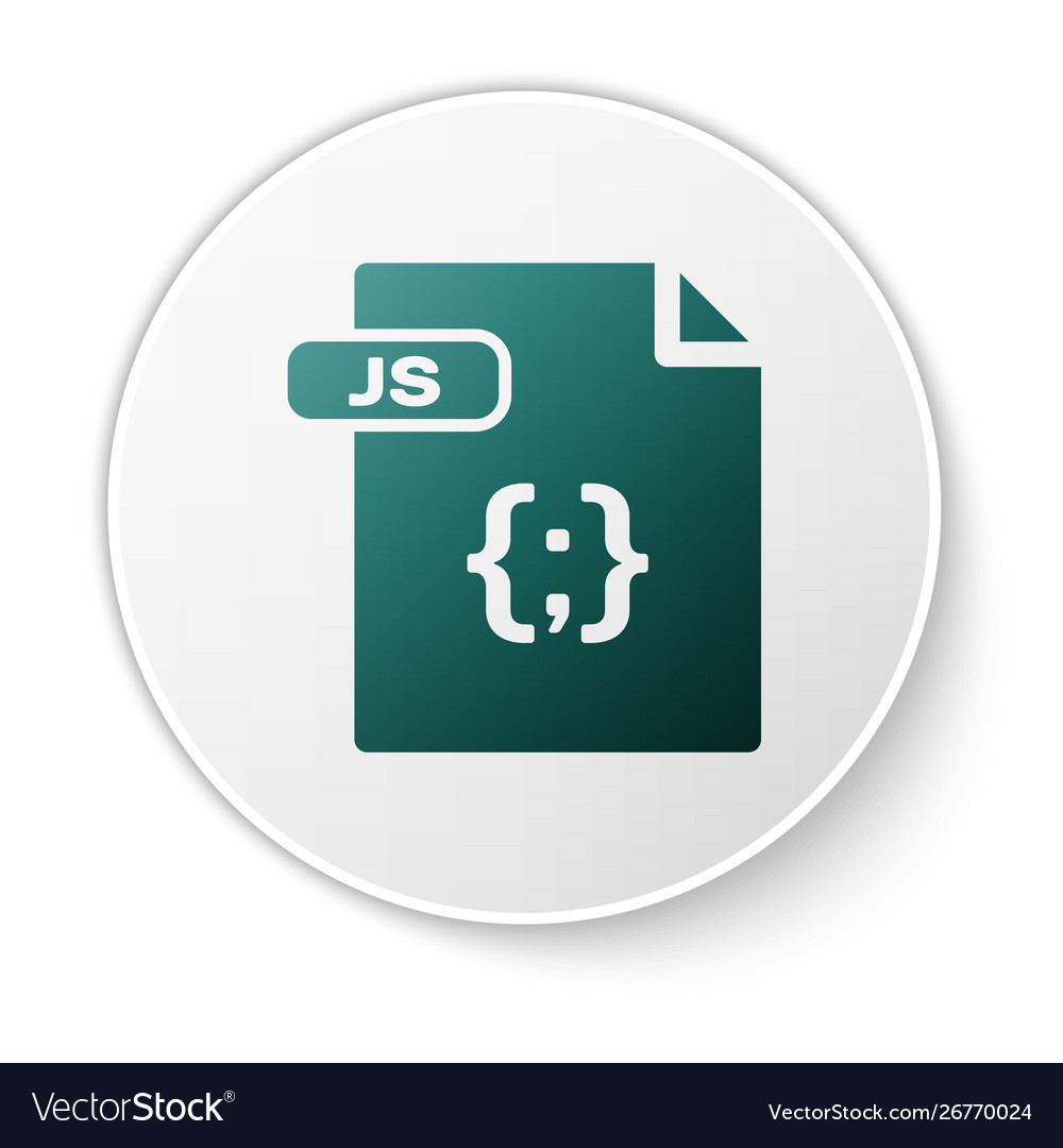 Green js file document download js button icon Vector Image