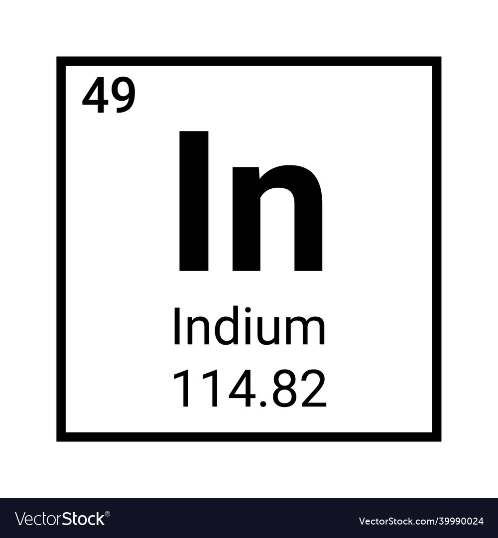 Indium Element Periodic Table Chemistry Atom Vector Image