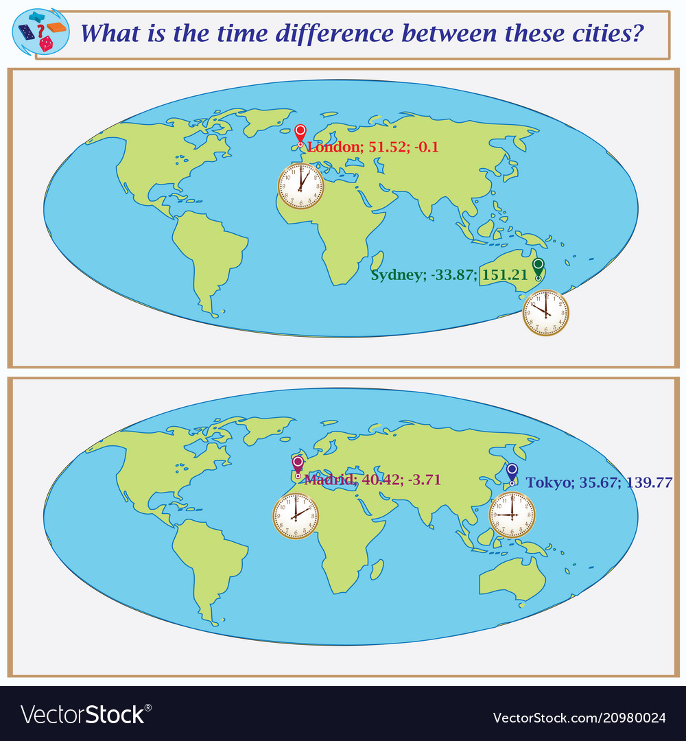 Logical task what is the time difference between Vector Image