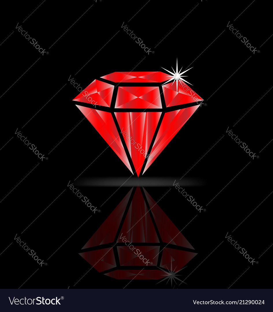 Ruby diamond isolated Royalty Free Vector Image