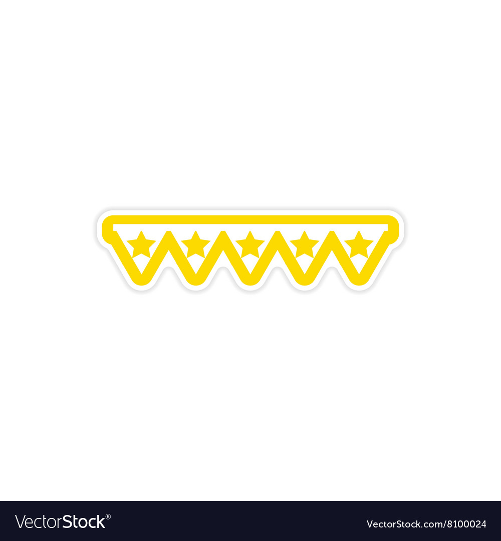 Stylish Paper Sticker On White Background Festive Vector Image