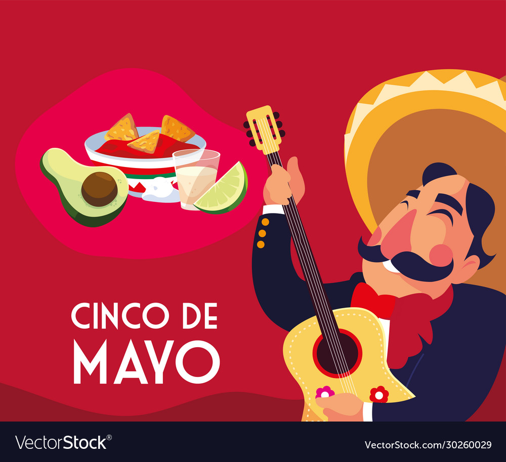 Cinco de mayo card greeting with mexican Vector Image