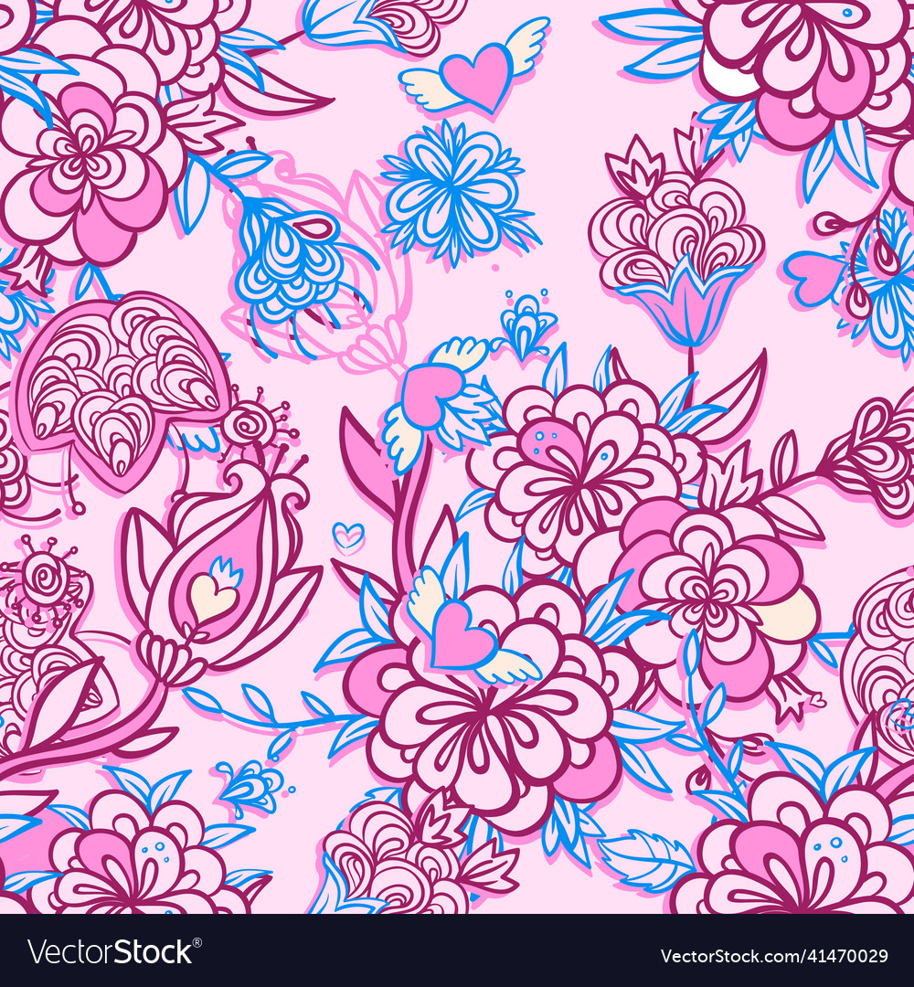 Floral seamless pattern endless texture Royalty Free Vector