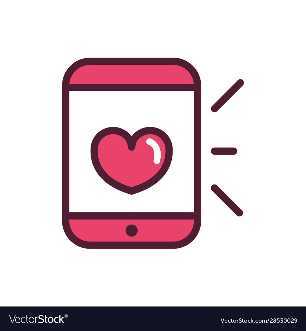Happy valentines day smartphone heart love Vector Image