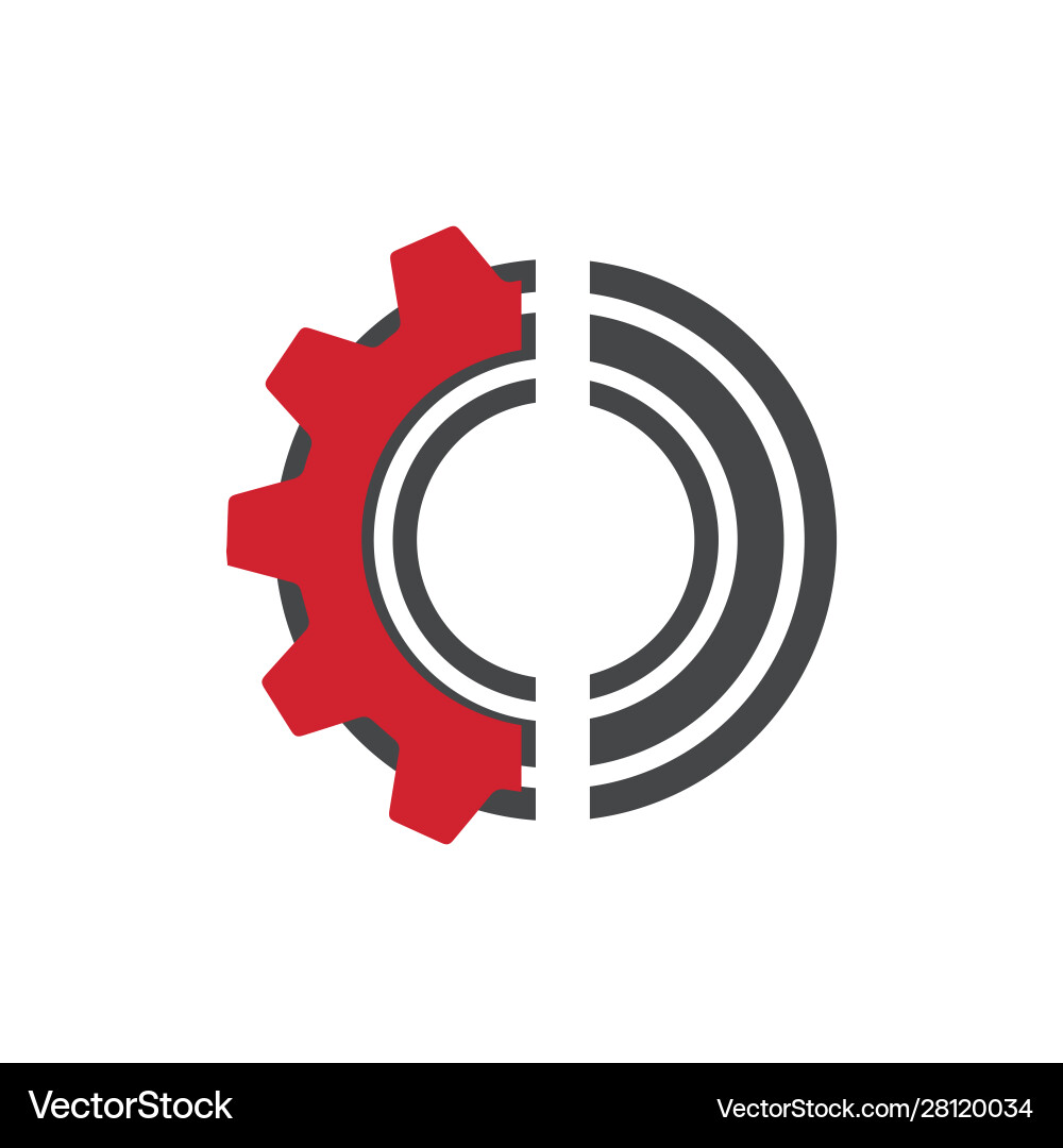 Creative simple gear logo design and cogs Vector Image