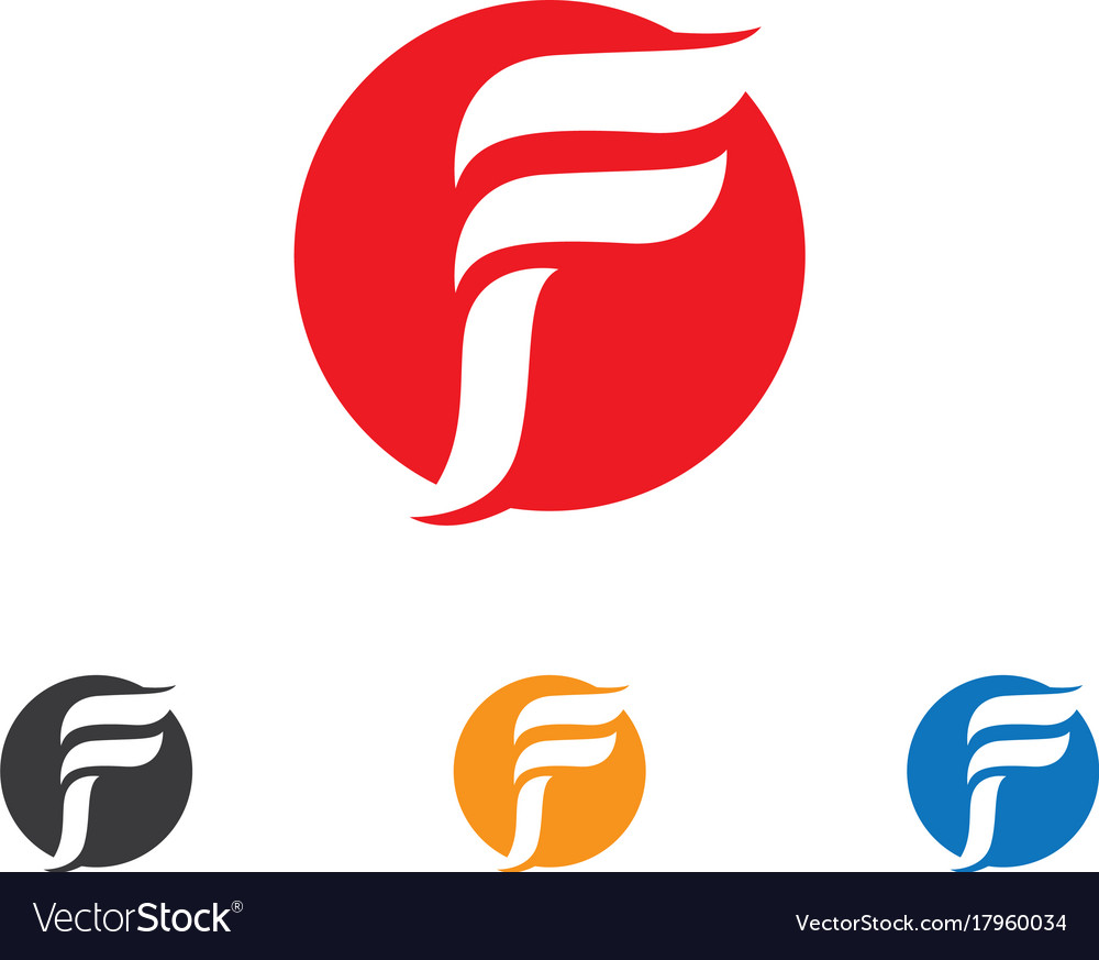 F letter logo and symbols template icons Vector Image