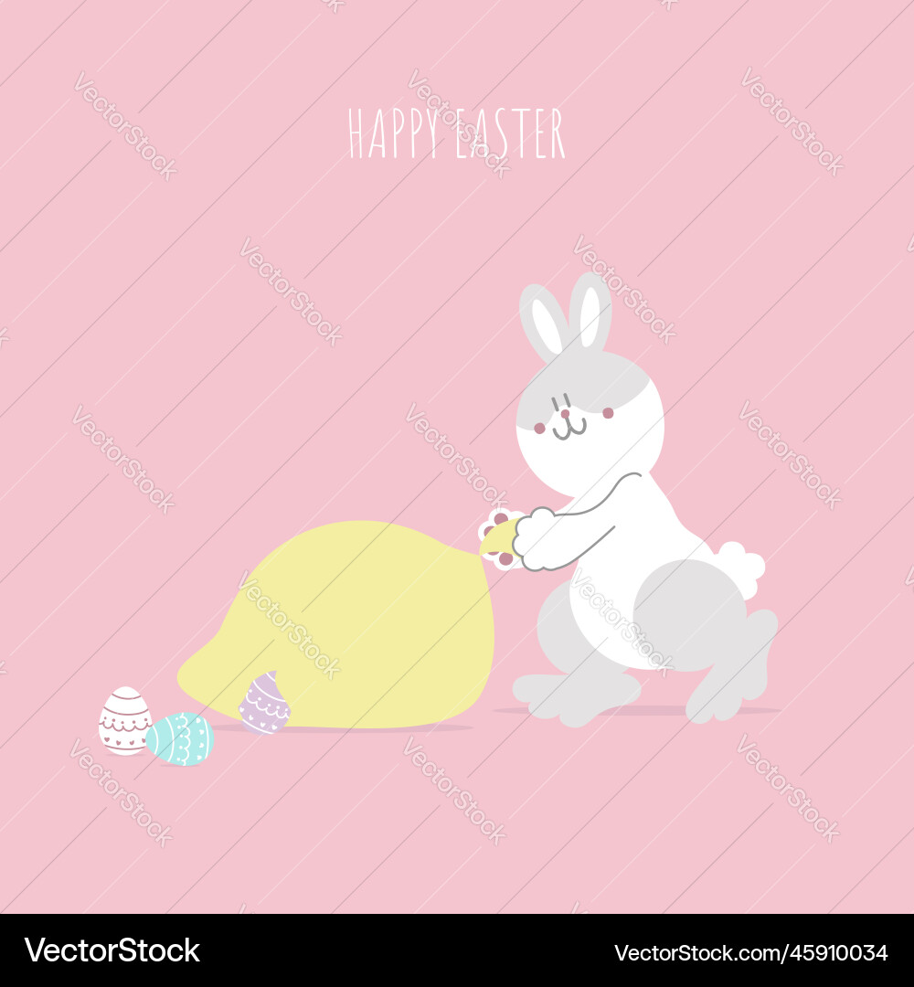 Happy easter festival with bunny rabbit and egg Vector Image