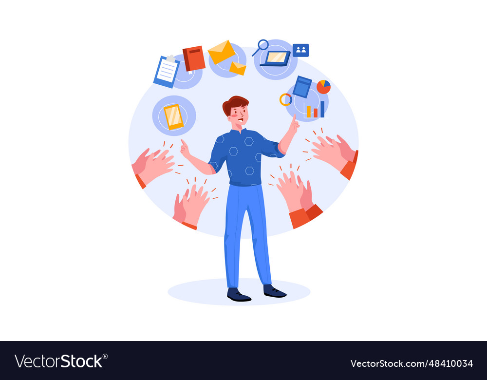 Multitasking Royalty Free Vector Image - VectorStock