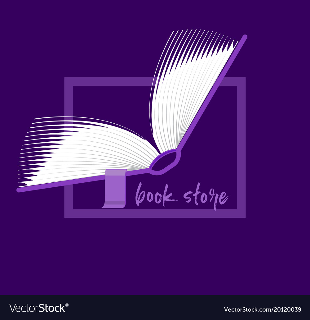 Book logo flipping pages open book emblem Vector Image