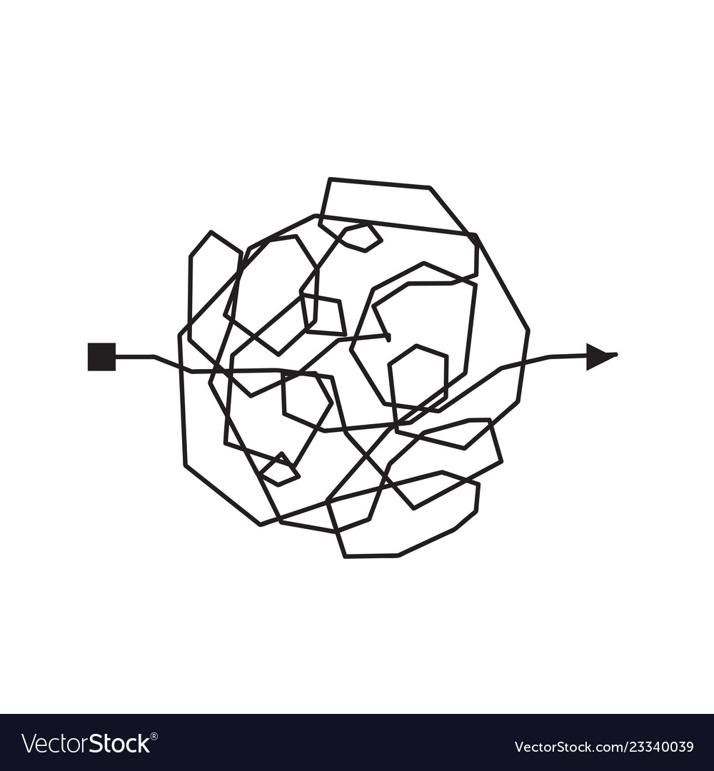 Confused complicated way as chaos or problem Vector Image Confused complicated way as chaos or problem Vector Image