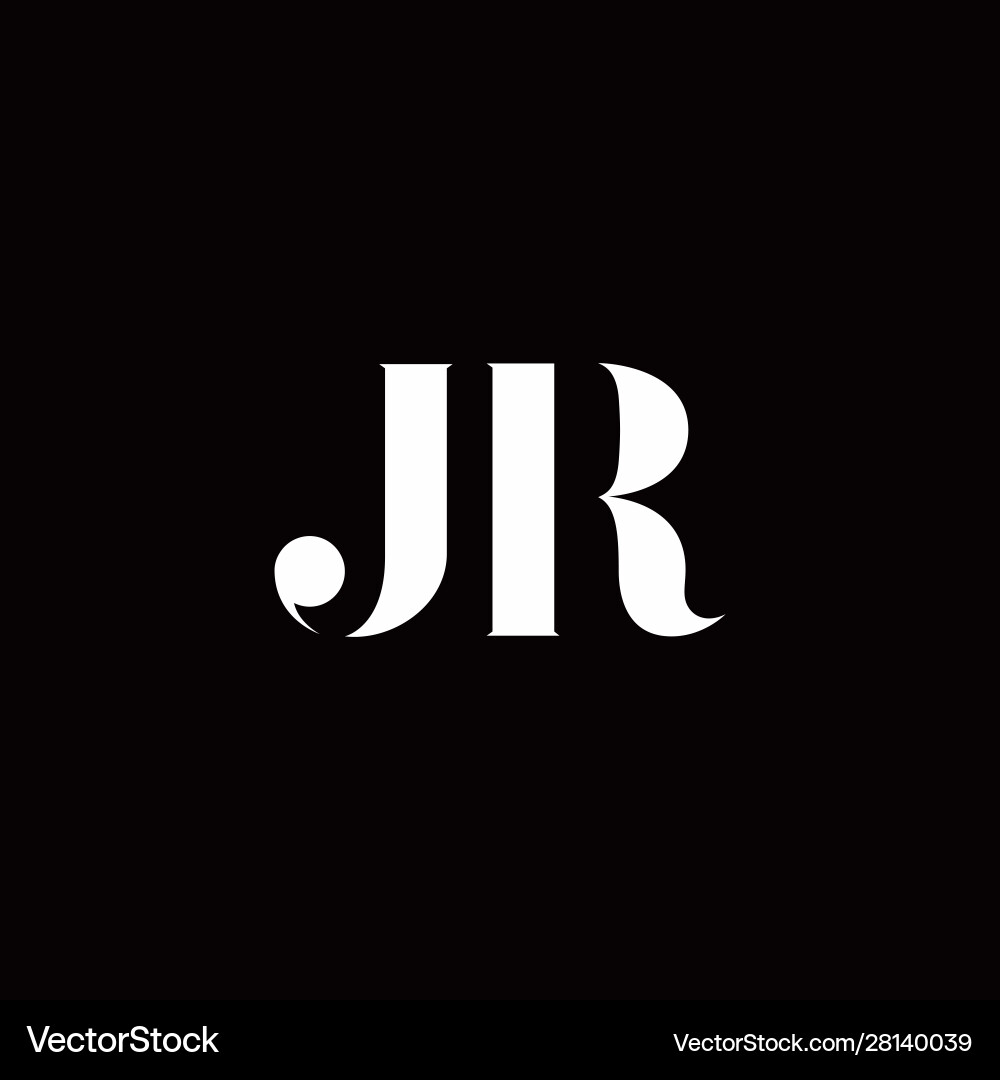 Jr logo letter initial designs template Royalty Free Vector