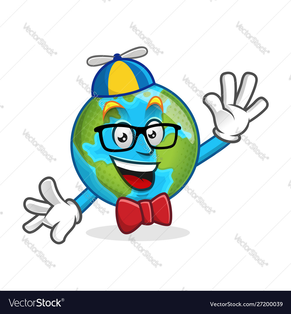 Nerd earth mascot geek character Royalty Free Vector Image Nerd earth mascot geek character Royalty Free Vector Image