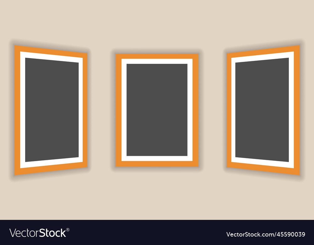 Three rectangular 3d frames for your presentation Vector Image