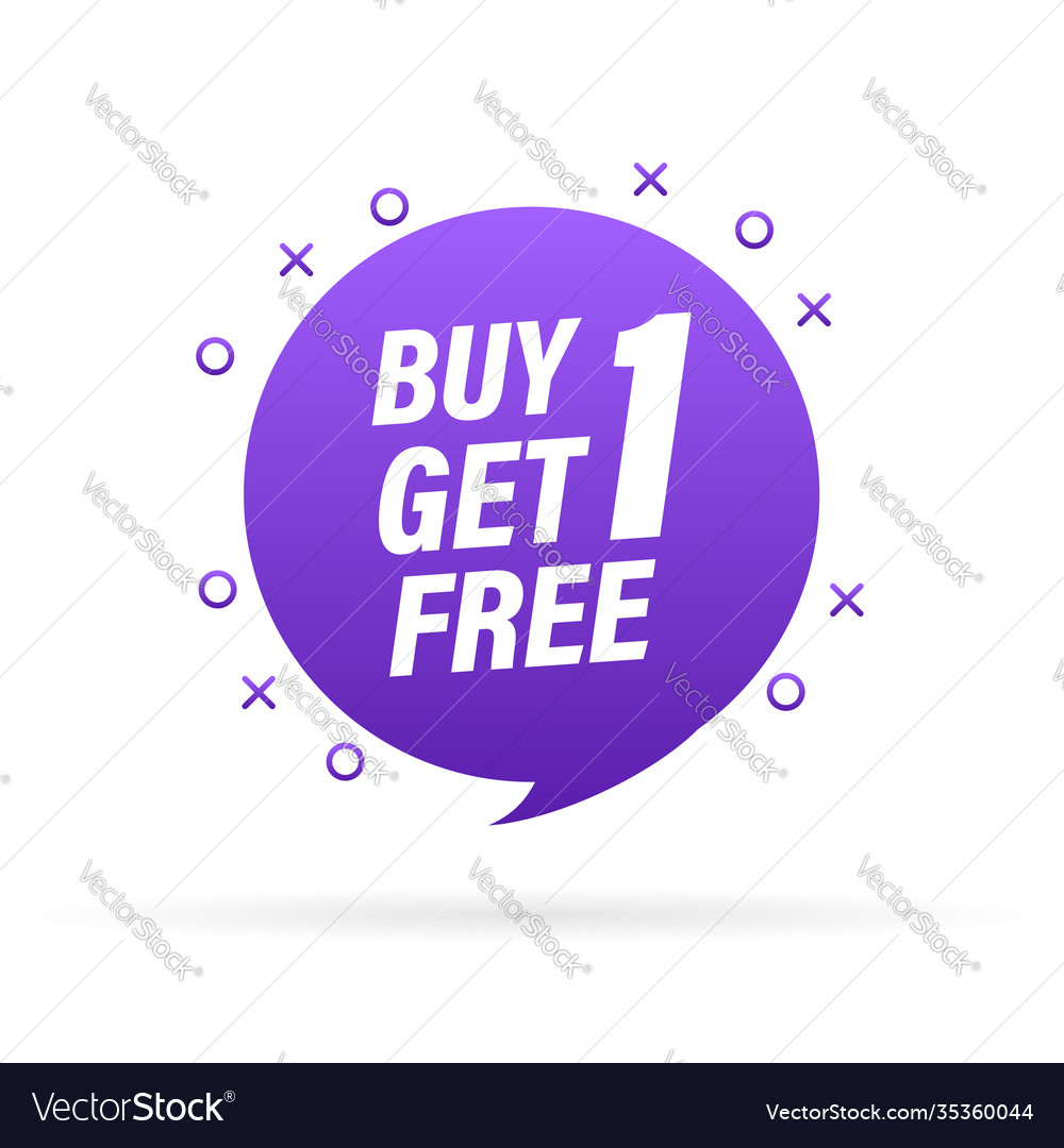 Buy 1 get 1 free sale tag banner design template Vector Image