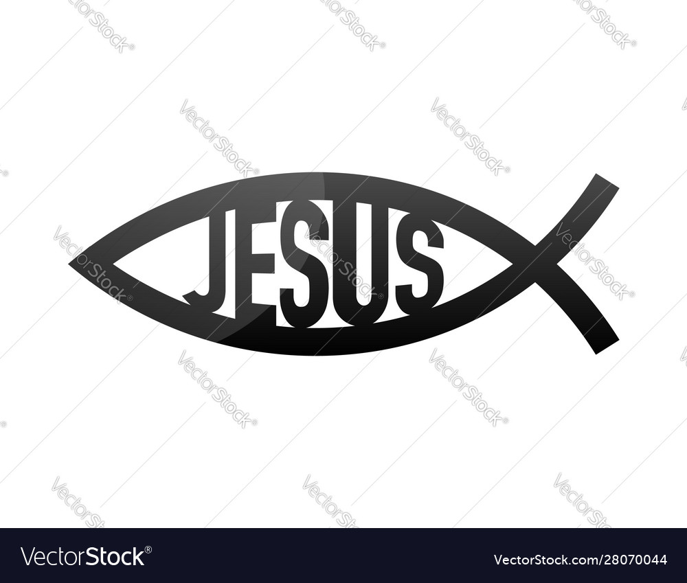 Christian symbol ichthys jesus fish stock Vector Image Christian symbol ichthys jesus fish stock Vector Image