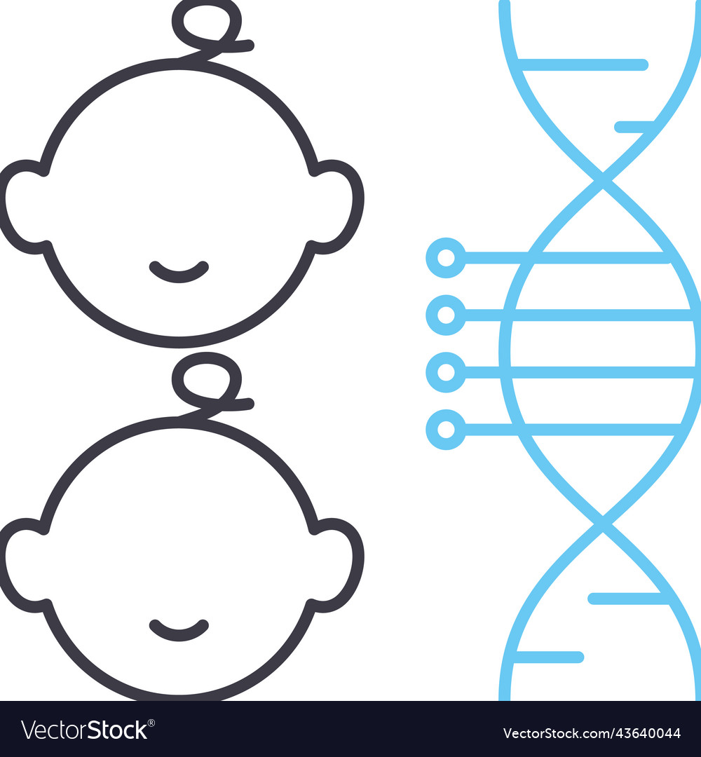 Cloning and testing line icon outline symbol Vector Image Cloning and testing line icon outline symbol Vector Image