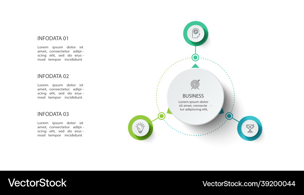 Creative concept for infographic with 3 steps Vector Image