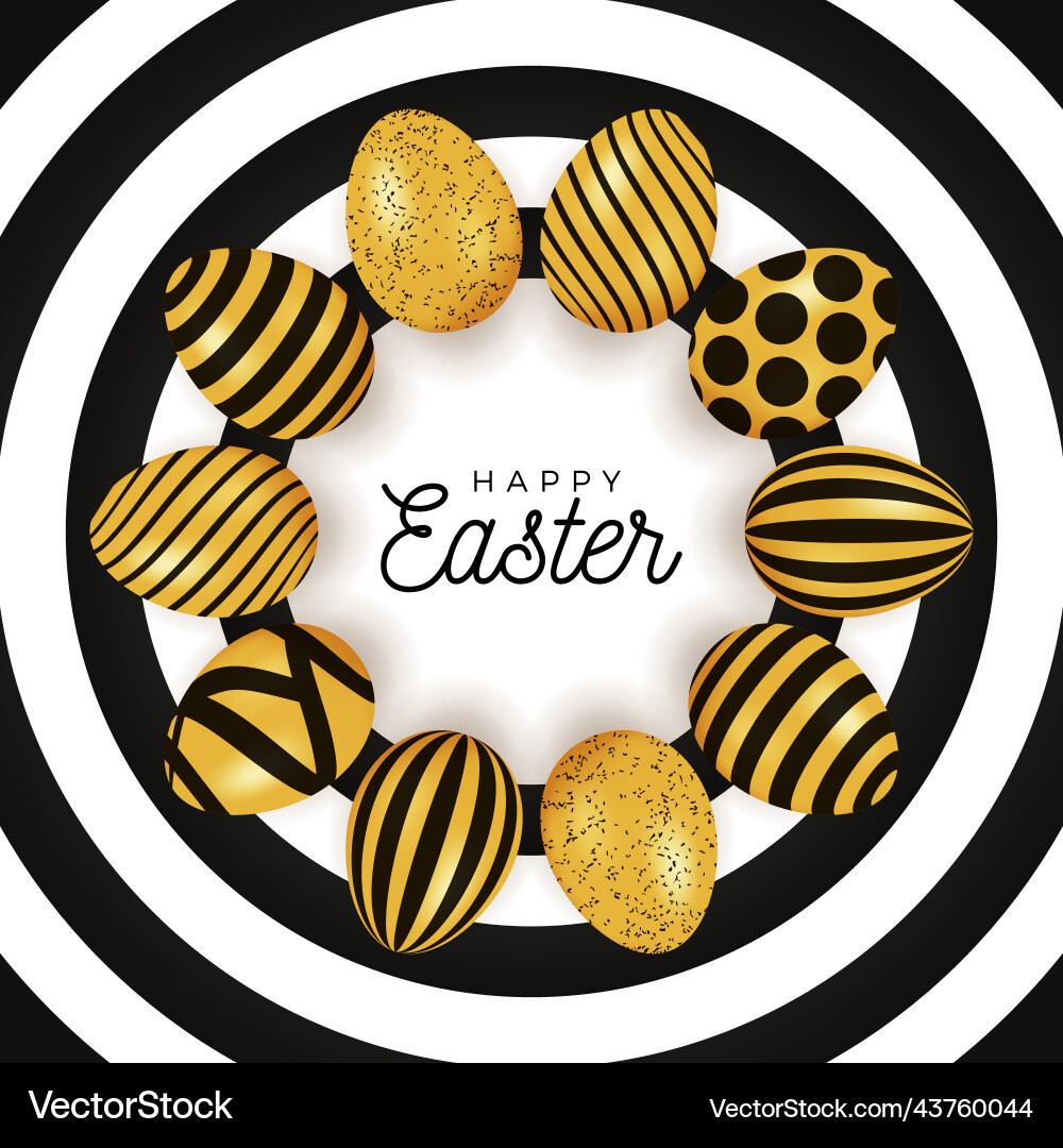 Easter egg banner card with eggs laid out Vector Image