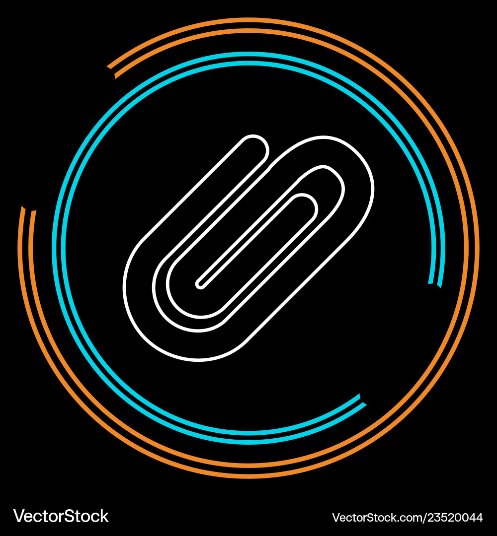 Paper clip sign attachment icon Royalty Free Vector Image