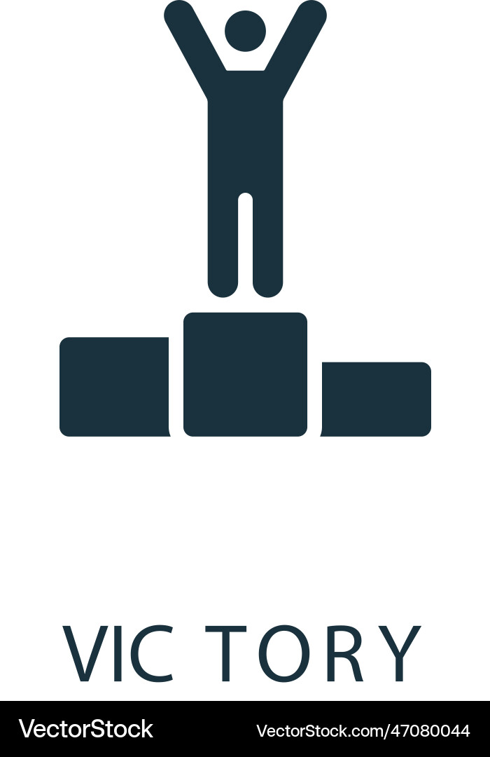 Victory icon monochrome simple sign from Vector Image